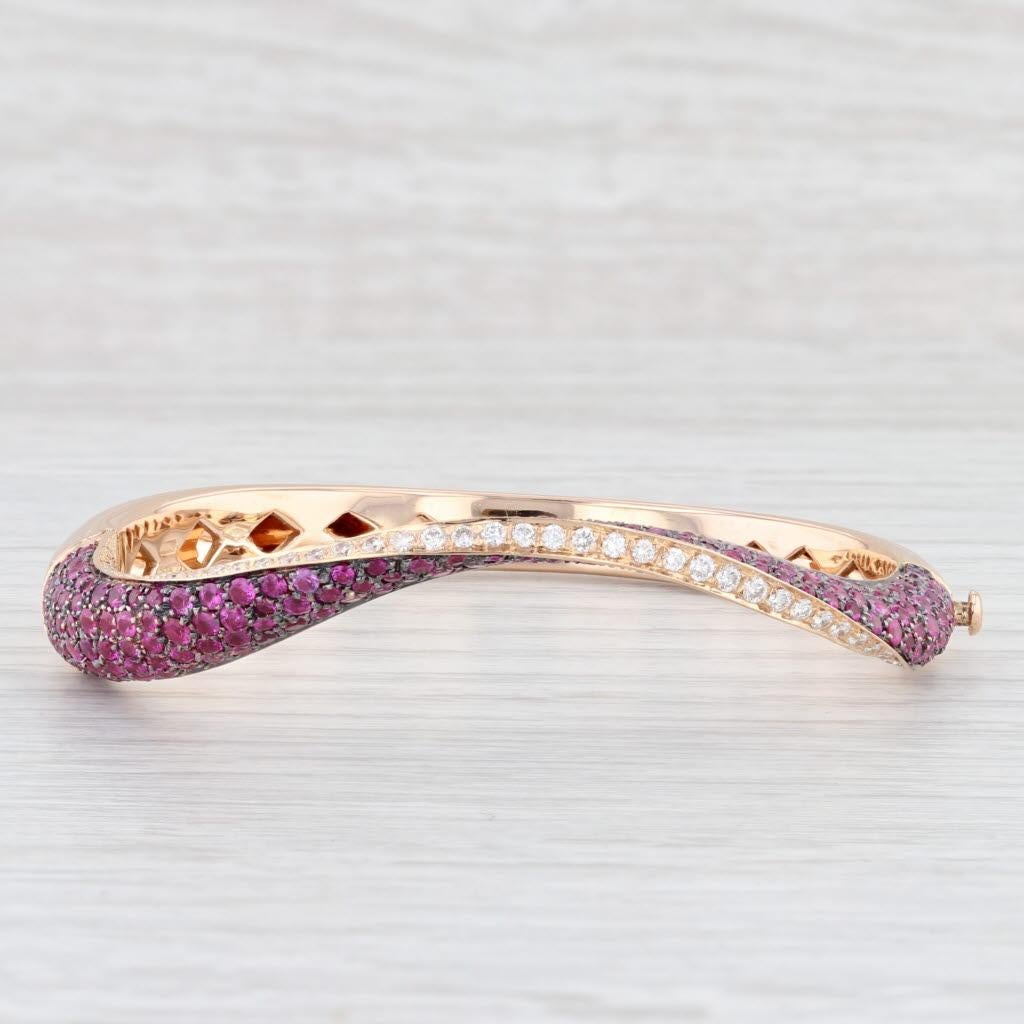 Zydo Zybert 5.50ctw Pink Sapphire Diamond Bangle Bracelet 18k Rose Gold ...
