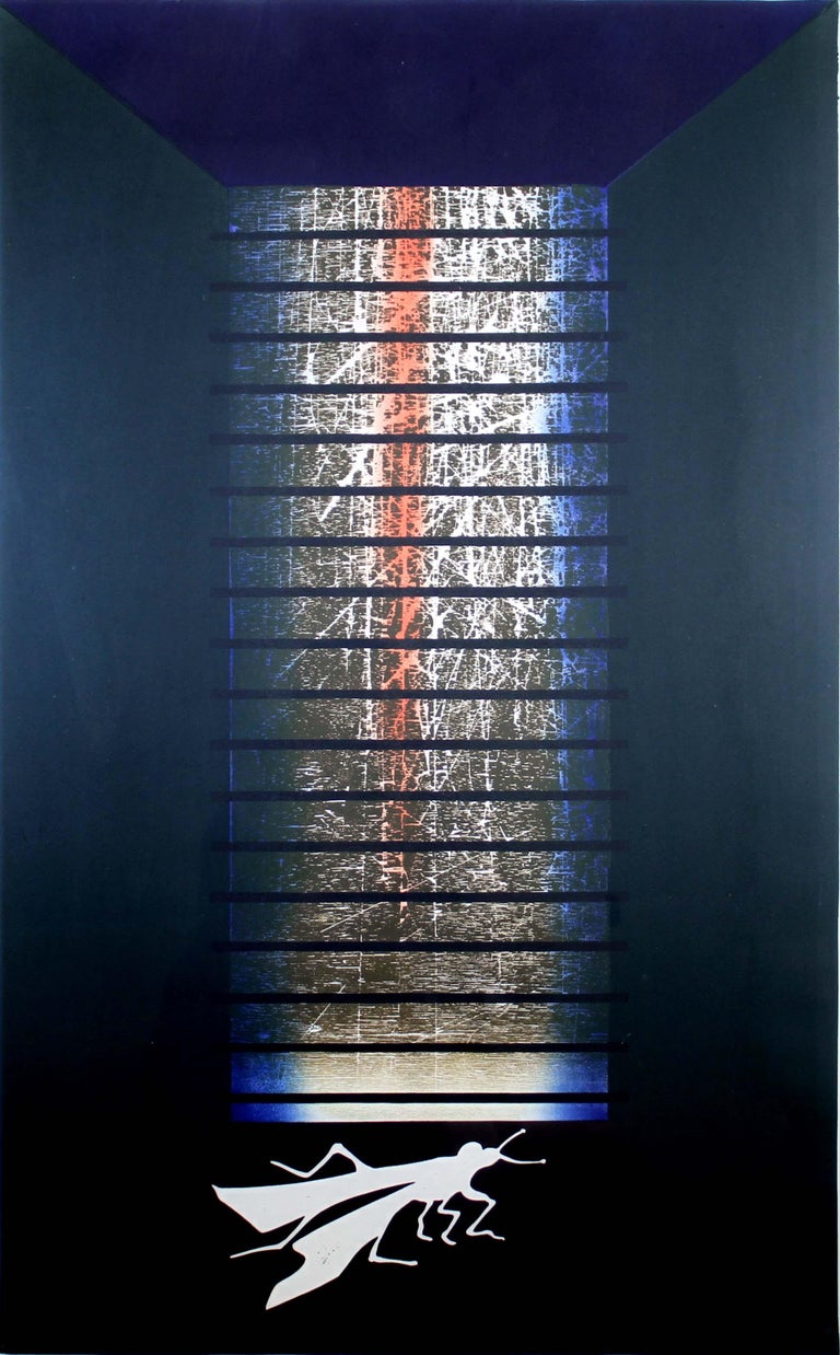 Zygmunt Czyz Surrealist Grasshopper Signed Linocut on Paper 9/30 Framed ...