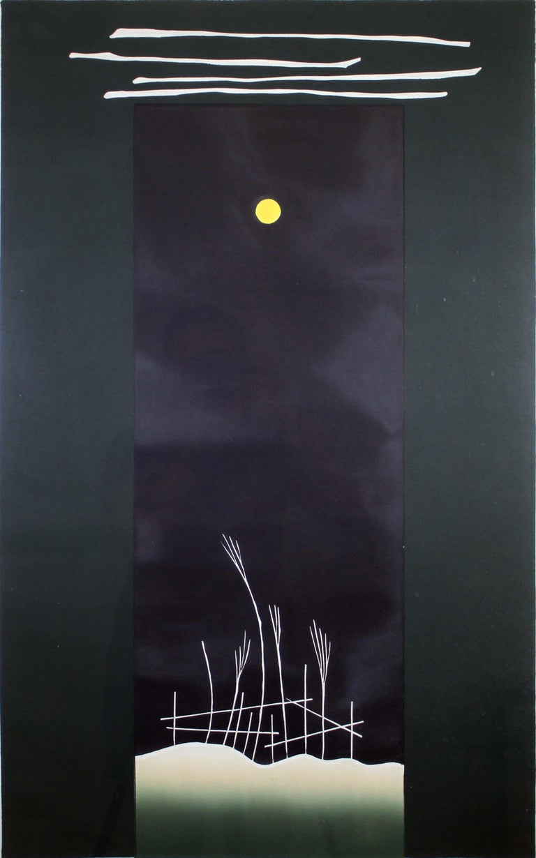 Zygmunt Czyz Surrealist Moon Over Reed Grass Signed Linocut 18/30 ...